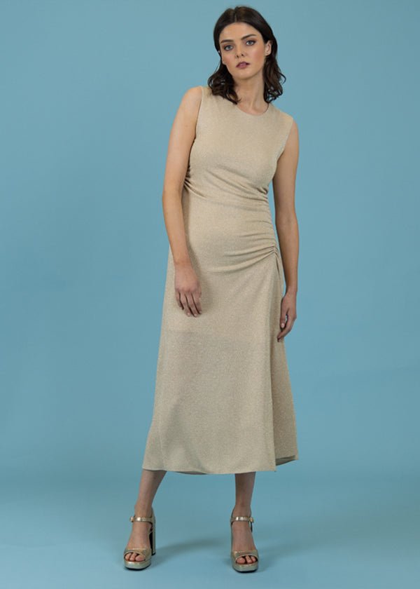Fee G Anabelle Lurex Knit Gather Dress with Sleeve – Fifi & Moose Boutique